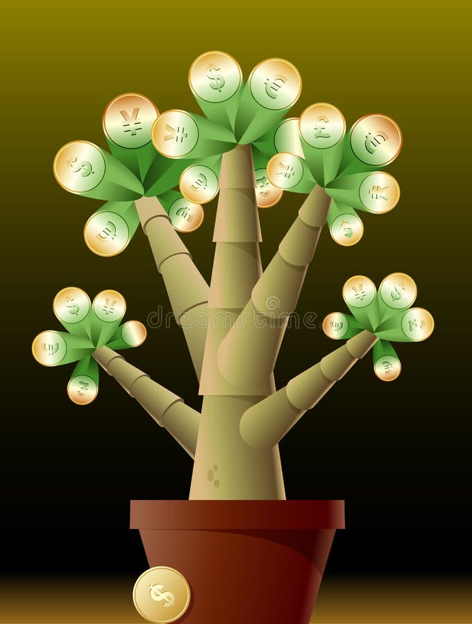 Money Tree stock vector. Illustration of vector, grow - 11478841