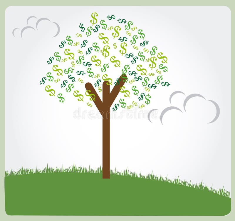 Money tree stock vector. Illustration of money, color - 32607073