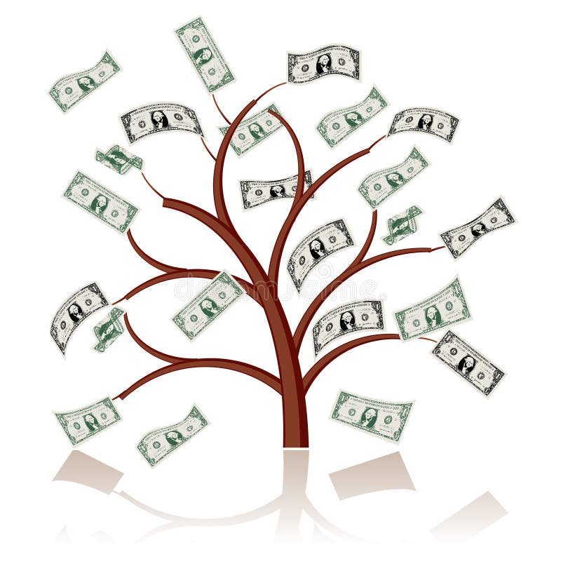 Money tree stock vector. Illustration of dollar, creative - 47464483
