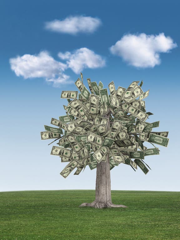 Money tree & blue sky stock illustration. Illustration of blue - 2319577