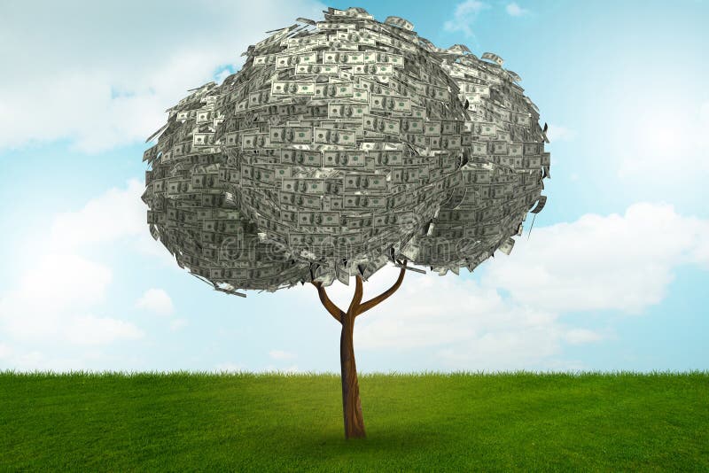 The Money Tree in Business Concept - 3d Rendering Stock Illustration ...