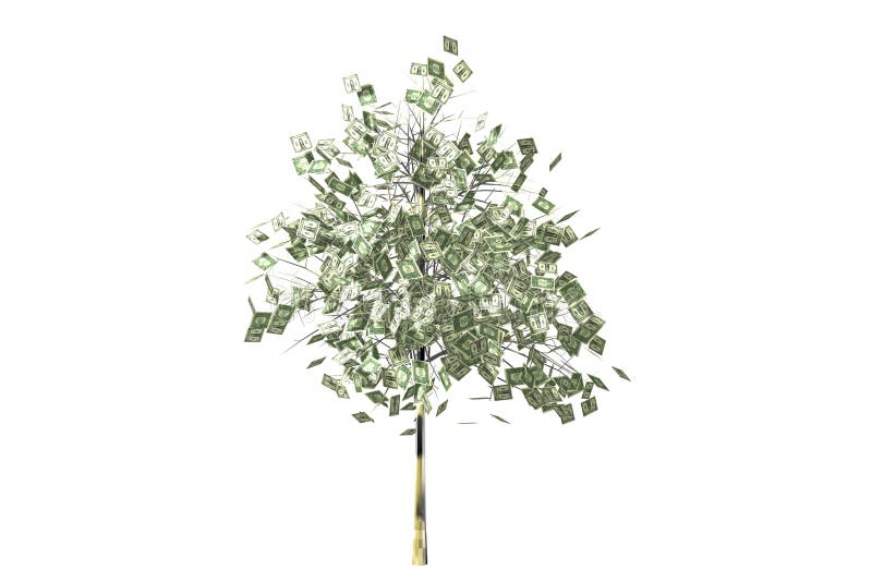 3d Green Tree Weeping Willow Isolate Stock Illustration - Illustration ...