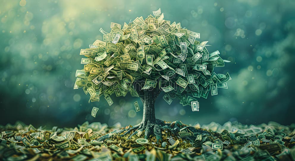 A Money Tree with Dollars instead of Leaves Stock Photo - Image of ...