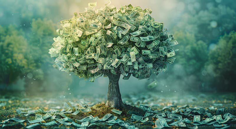 A Money Tree with Dollars instead of Leaves Stock Image - Image of gold ...