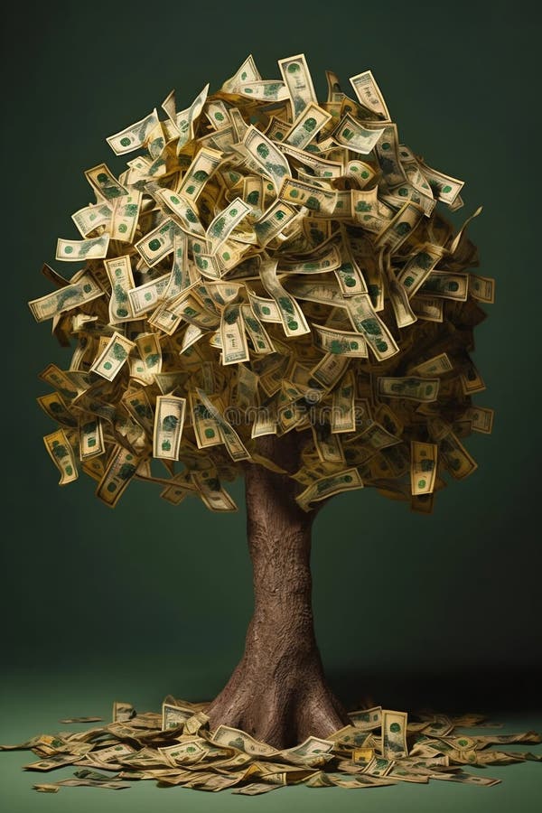 Money Tree with Dollars instead of Leaves. Generative Ai Stock ...