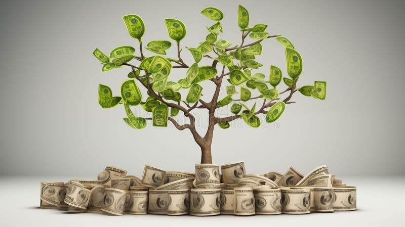 Money Tree with Dollars instead of Leaves Stock Illustration ...