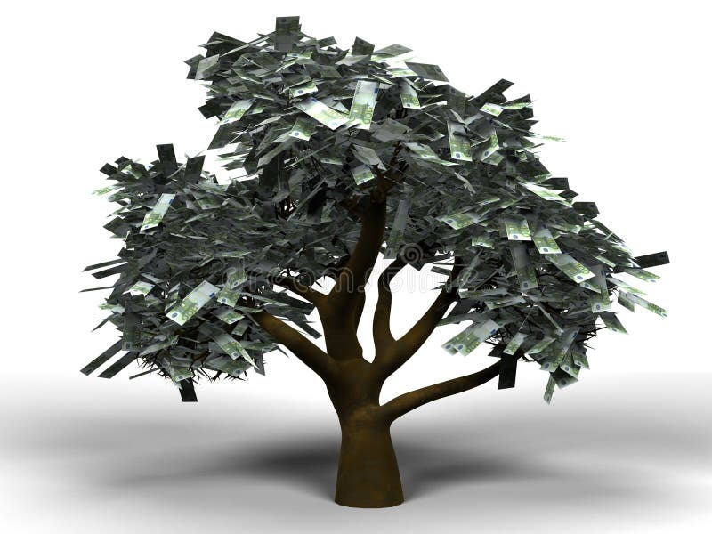 Money tree euro stock illustration. Illustration of balance - 10257178