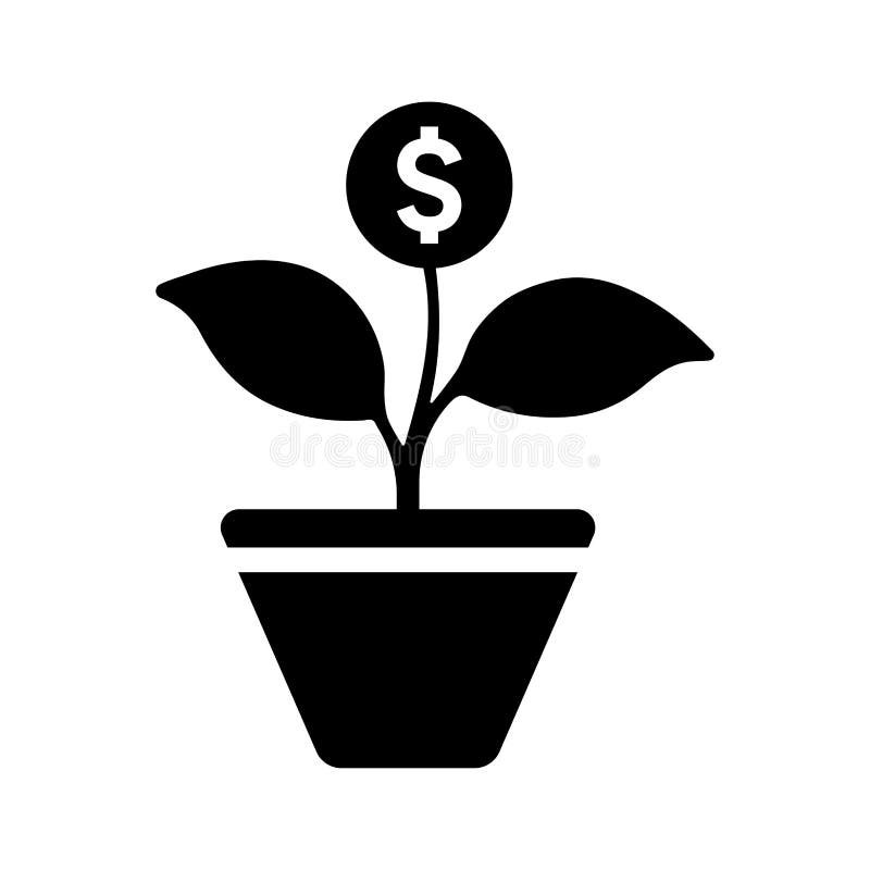 Money, Tree, Grow Icon. Black Vector Graphics Stock Vector ...