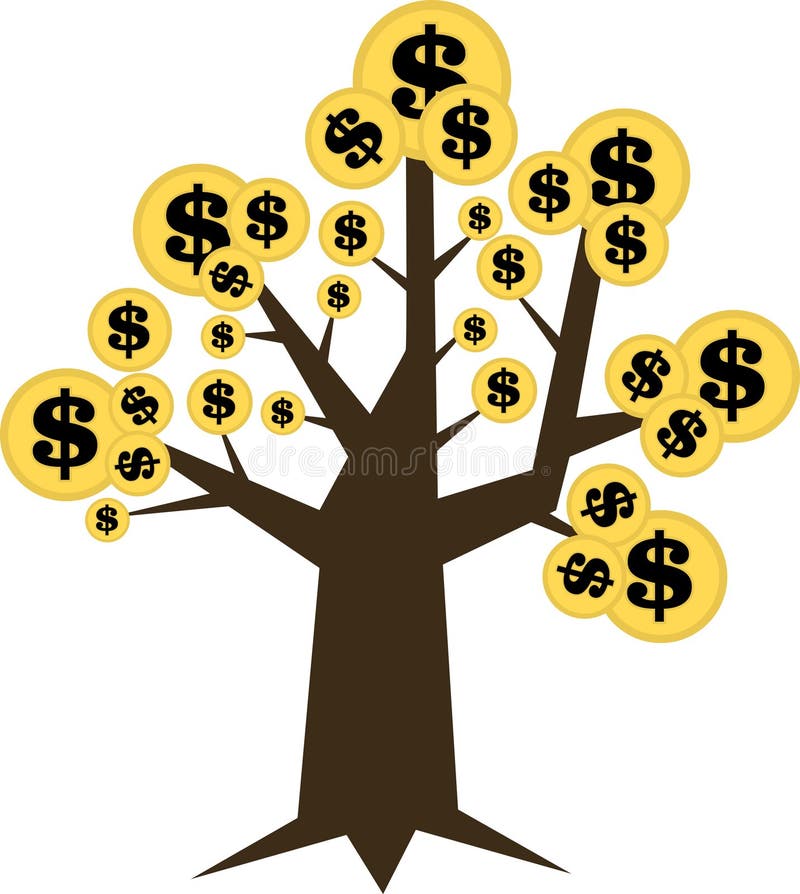 Money Tree, Icon Illustration for Designers Stock Vector - Illustration ...