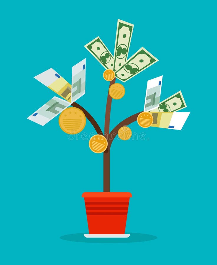 Money tree illustration stock vector. Illustration of coin - 82337827