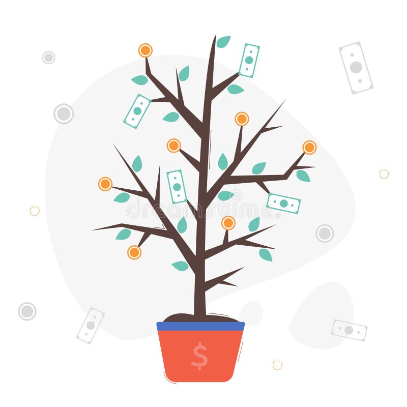 Money Tree Illustration. the Concept of Growth of Finance Stock Vector ...