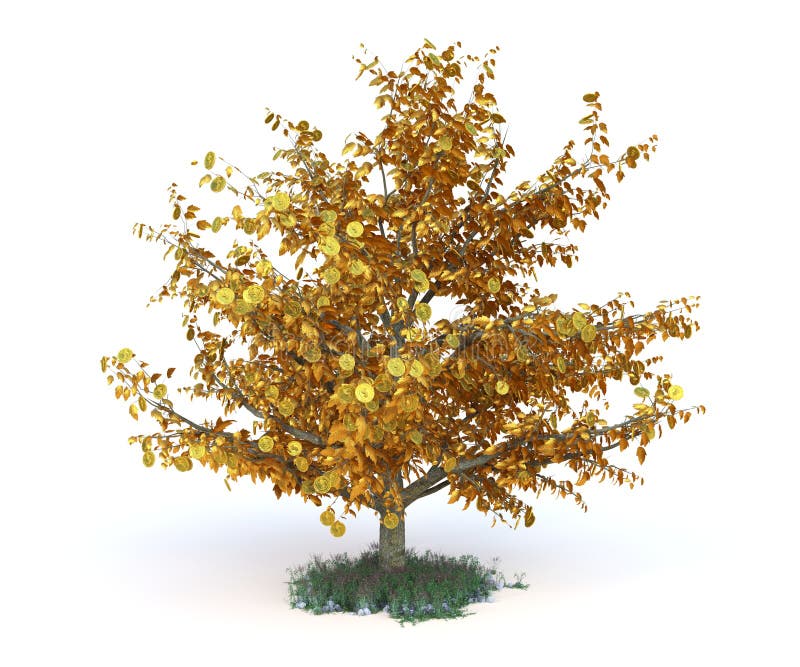 Money Tree on Desert Landscape - Symbol of Successful Business Concept ...