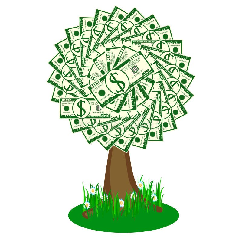 Money tree stock vector. Illustration of color, finance - 68314966