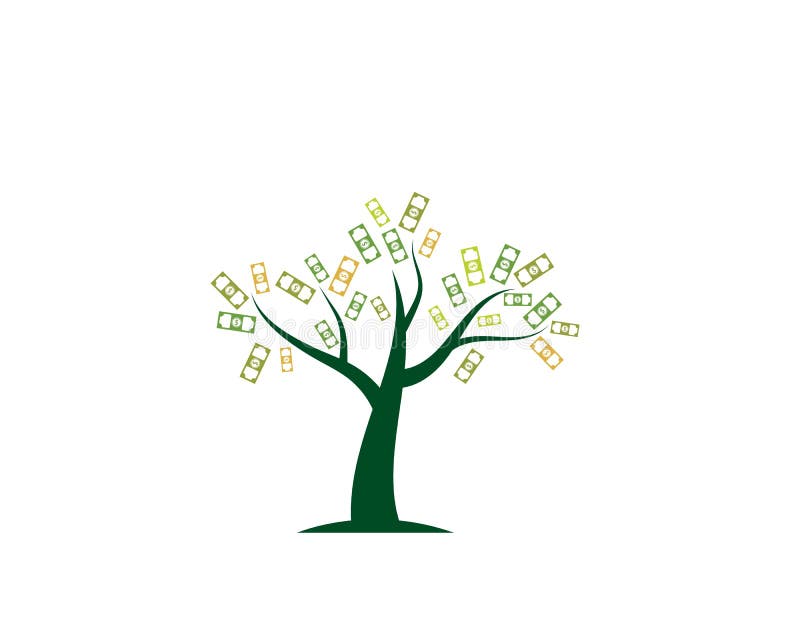 Money Tree Logo Icon Vector Illustration Stock Vector - Illustration of ...