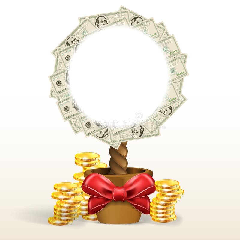 Money Tree with text frame stock vector. Illustration of cash - 28120942
