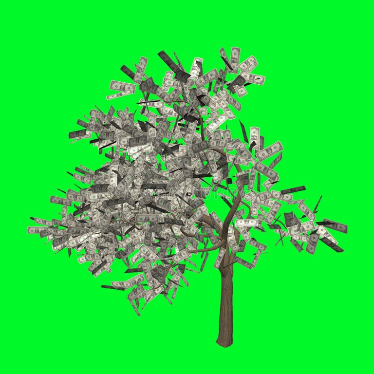 Money Tree US Dollar Big Profit Stock Photo - Illustration of banknote ...