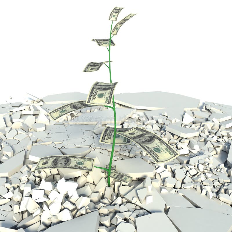Money Tree with US Dollar Bank Notes in Place of Leaves Stock ...