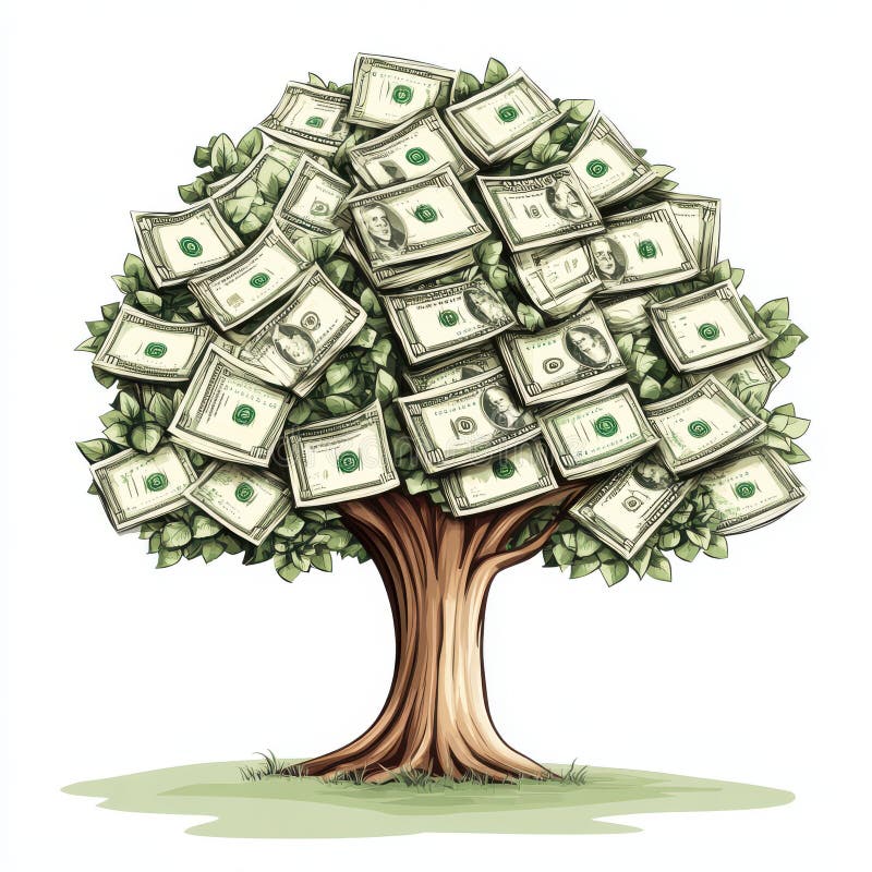 Money Tree Wealth Growth Financial Success Stock Illustration ...