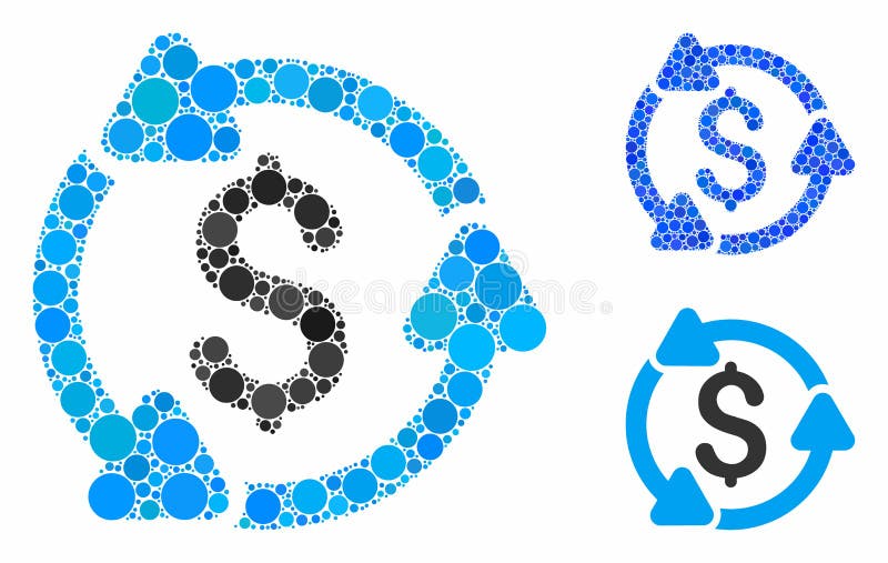 Money Turnover Composition Icon of Circle Dots Stock Illustration ...