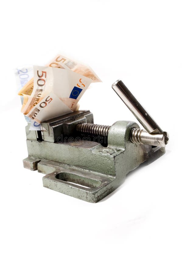 Money under pressure stock photo. Image of isolated, coin - 8880598