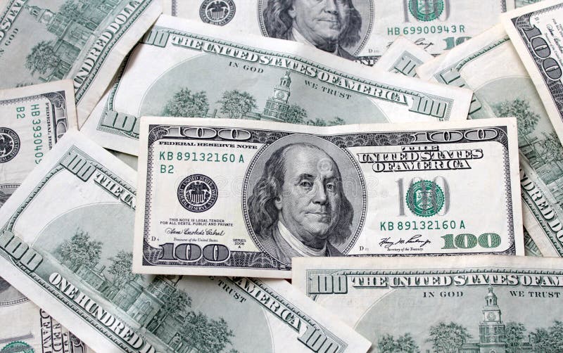 Money - US Currency Hundred Dollar Bills Stock Image - Image of finance ...
