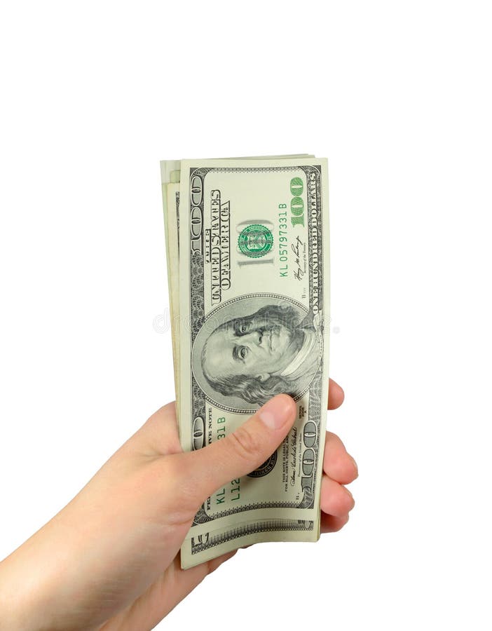 Money US dollars in hand stock image. Image of hand, bank - 71964131