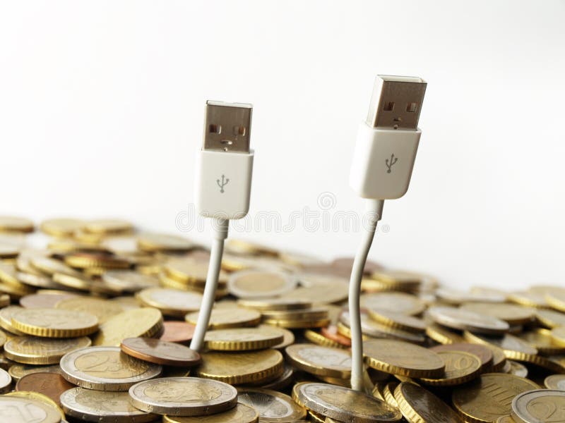 Money and usb trees stock image. Image of money, spring - 14127867