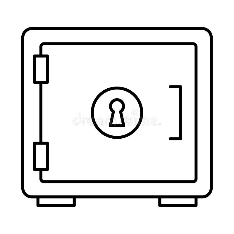 Vault Line Blue Icon on White Background. Blue Flat Style Vector ...