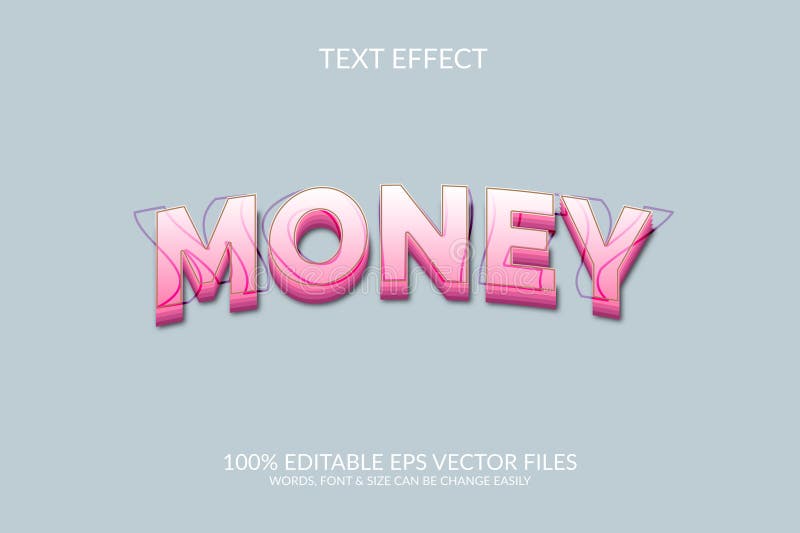 Money Vector Eps 3d Text Effect Design. Stock Illustration ...