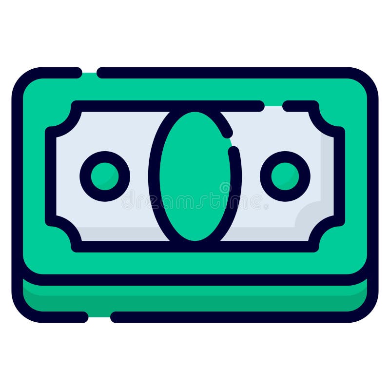 Money Vector Icon. Colored Outline Style for Web and Mobile Stock ...