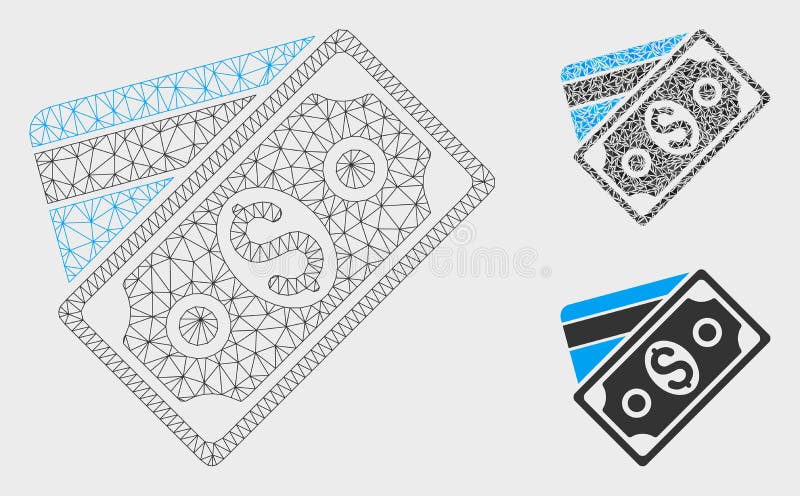 Money Vector Mesh 2D Model and Triangle Mosaic Icon Stock Vector ...