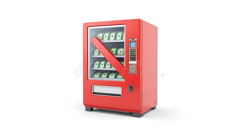 Money Vending Machine stock image. Image of font, lighting - 375121383
