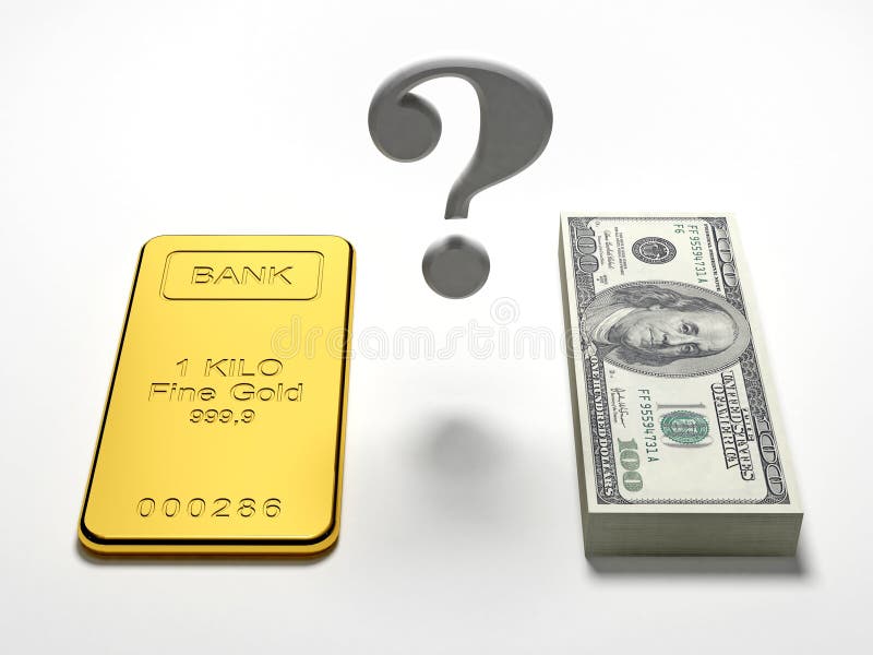 Money vs Gold stock illustration. Illustration of measurement - 12852170