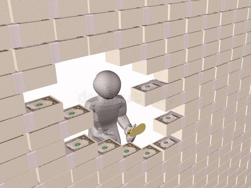 Money wall stock illustration. Illustration of people - 13620612