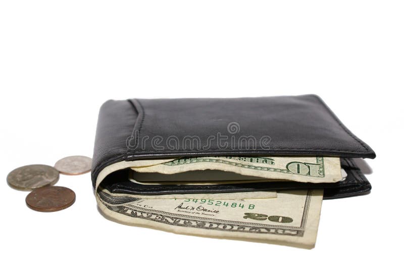 Money in wallet stock photo. Image of coins, nickel, jefferson - 2684628