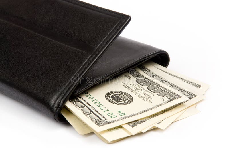 Wallet with money stock photo. Image of black, business - 50868458