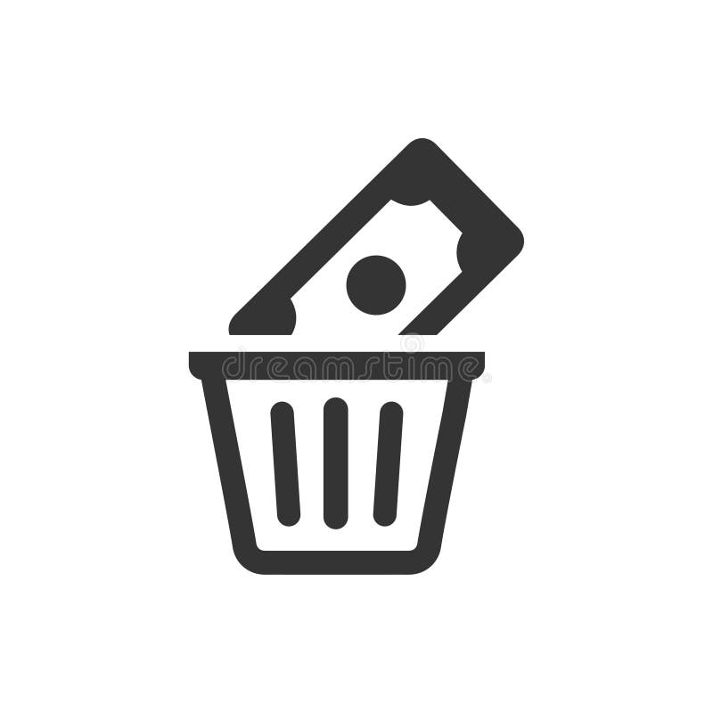 Money Waste Icon stock vector. Illustration of icon - 120822873