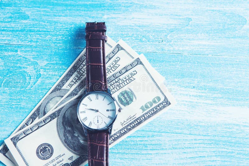 Money with the Watch and Copy Space Stock Photo - Image of money, space ...