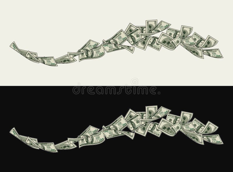 Money Wavy Composition with 100 Dollar Note, Bills Stock Vector ...