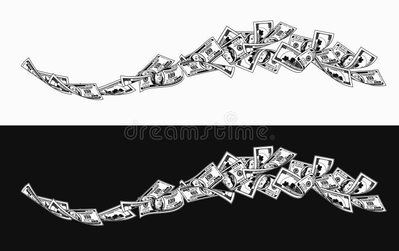 Money Wavy Composition with 100 Dollar Note, Bills Stock Vector ...