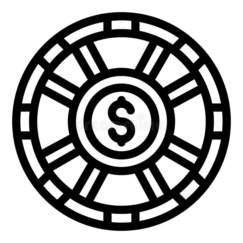 Money Wheel Icon, Outline Style Stock Vector - Illustration of black ...