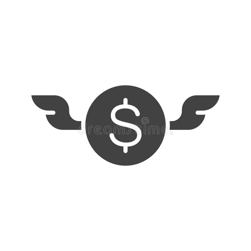 Money with Wings Icon Vector Image. Stock Vector - Illustration of ...