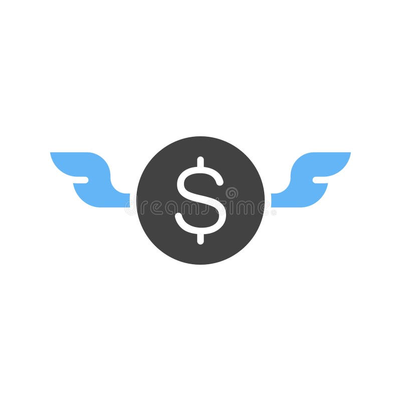 Money with Wings Icon Vector Image. Stock Vector - Illustration of ...