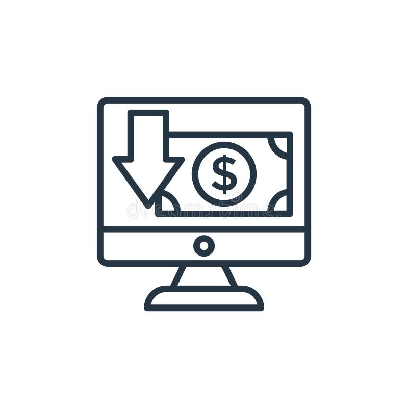 Money Withdrawal Vector Icon Isolated on White Background. Outline ...