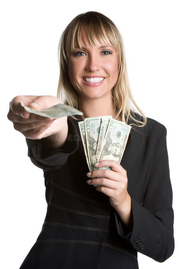Woman Giving Money stock photo. Image of teenager, beauty - 2462640