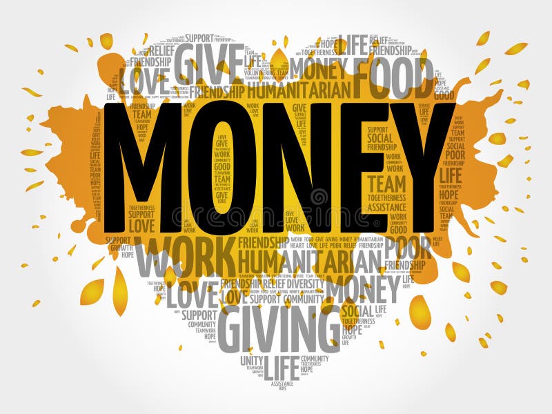 Money word cloud stock illustration. Illustration of fundraiser - 203449478