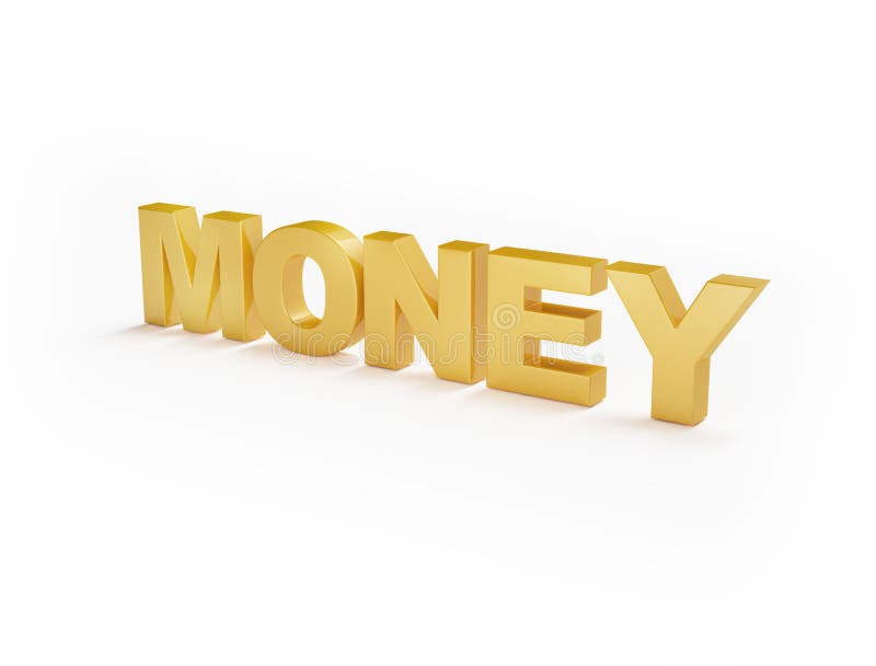 MONEY Word on White Background 3d Illustration Stock Illustration ...