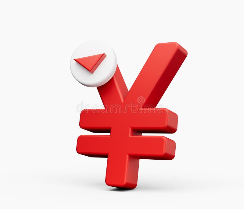 Money Yen Down Icon Design. Cost Reduction Icon 3d Illustration Stock Illustration ...