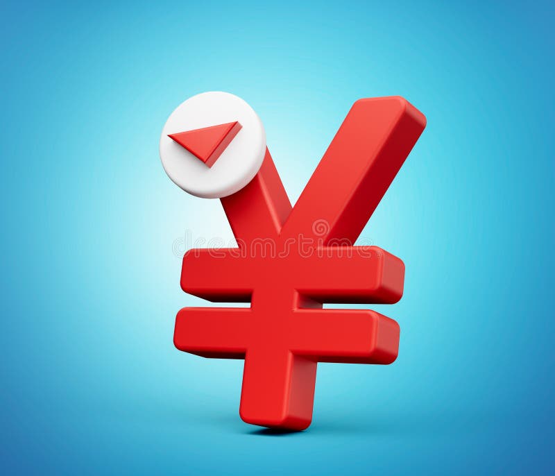Money Yen Down Icon Design. Cost Reduction Icon 3d Illustration Stock ...
