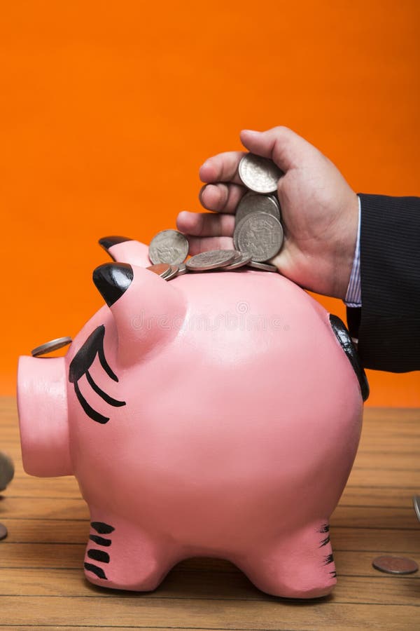 Moneybox stock photo. Image of coins, cute, ceramic, hold - 81055360